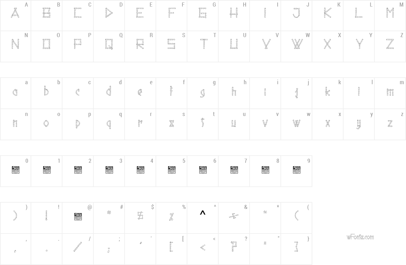 Reed Sticks Font | wfonts.com - download free