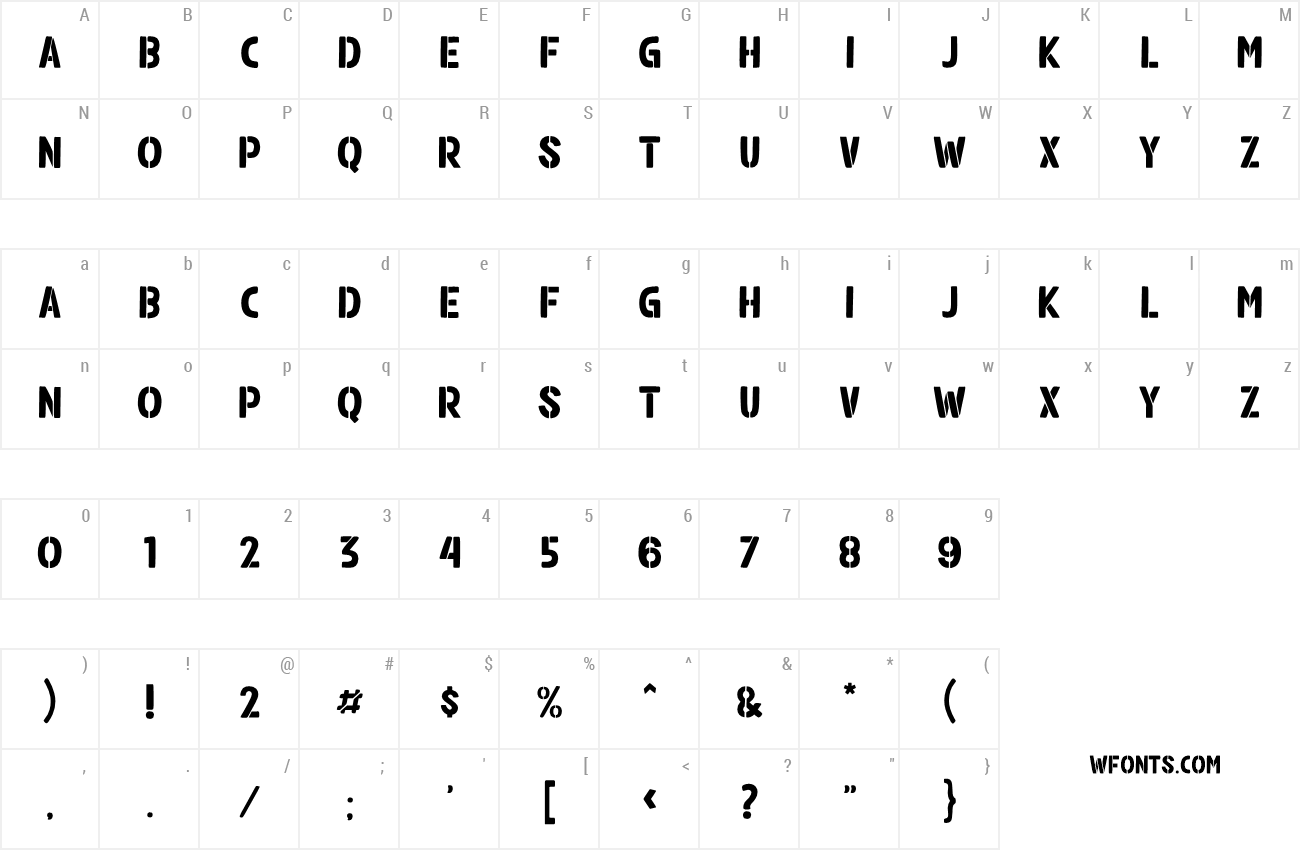 Alberto Stencil Font | wfonts.com - download free