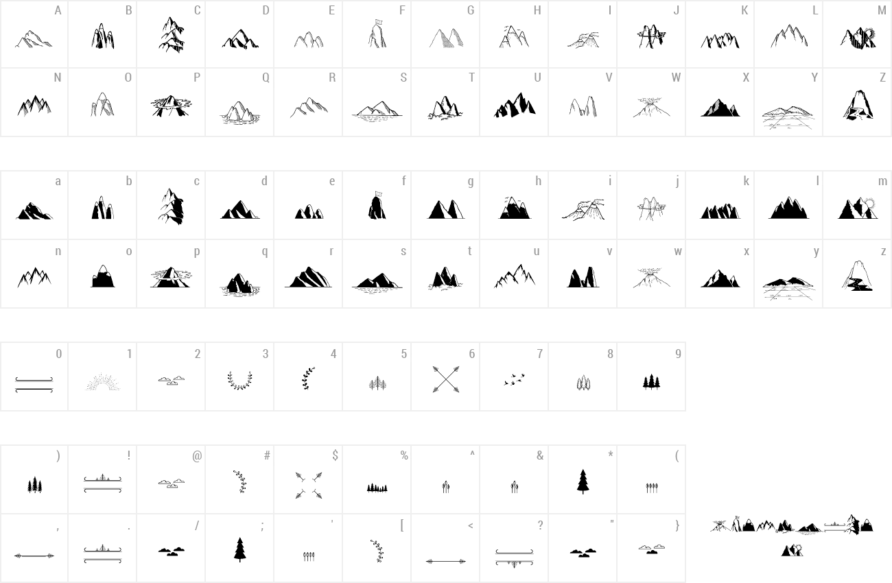 Mountains Set Font | wfonts.com - download free