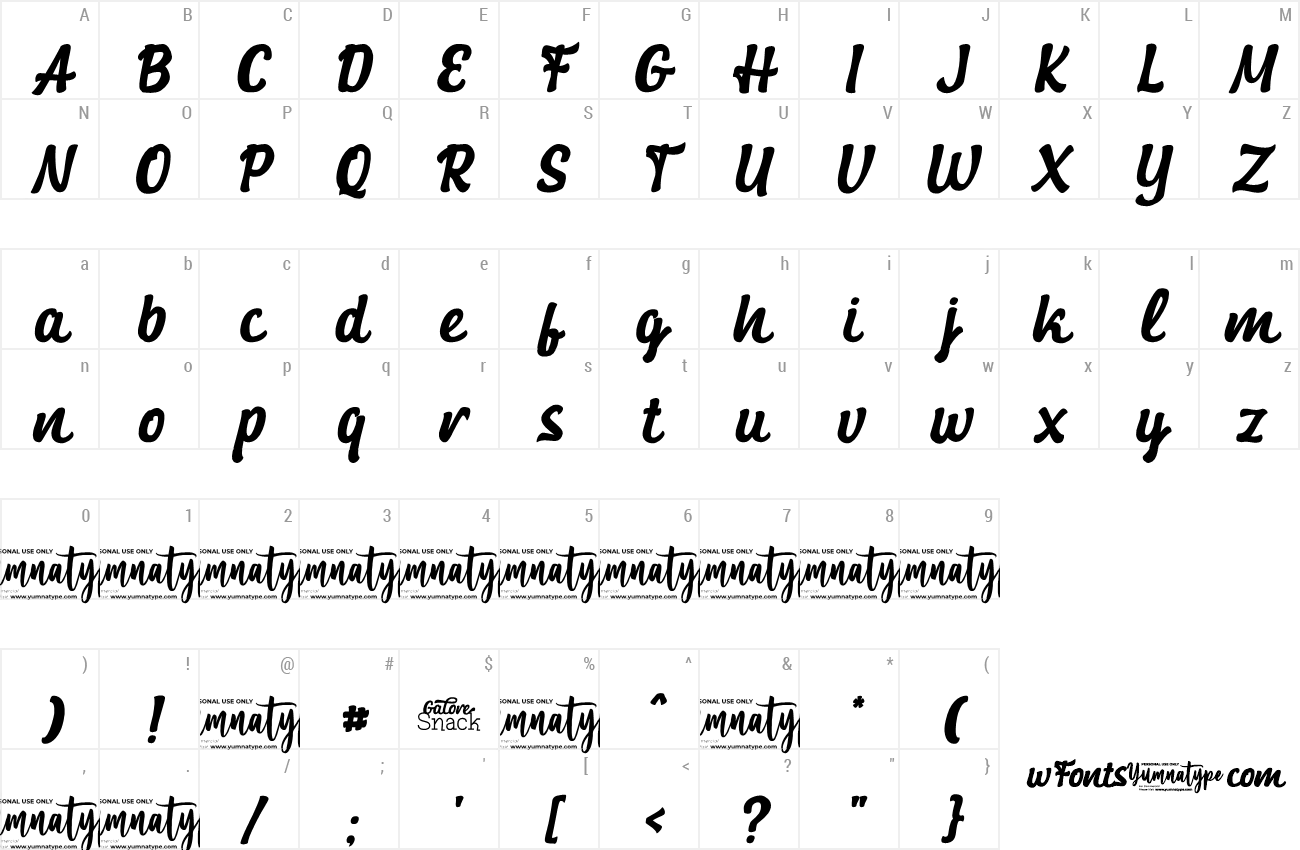 Galore Snack Font | wfonts.com - download free