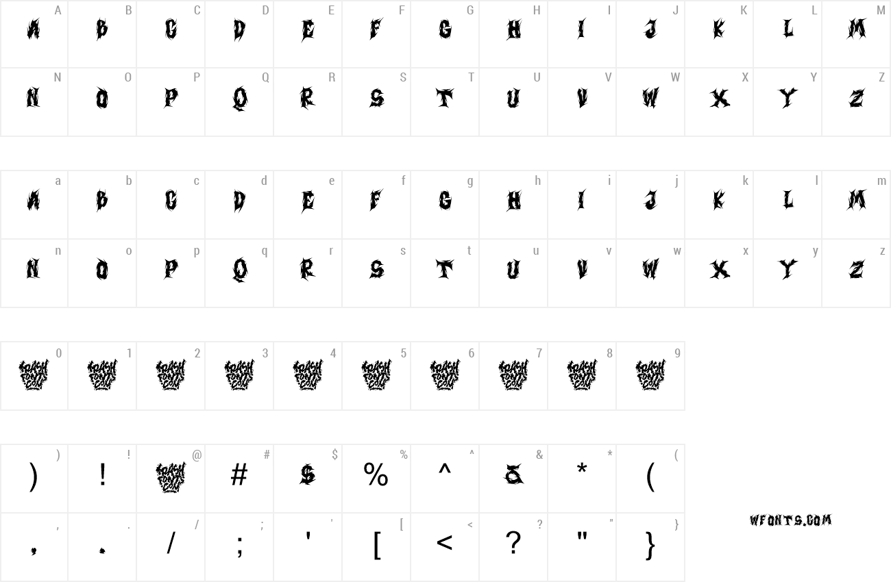 Trash Gore Font | wfonts.com - download free