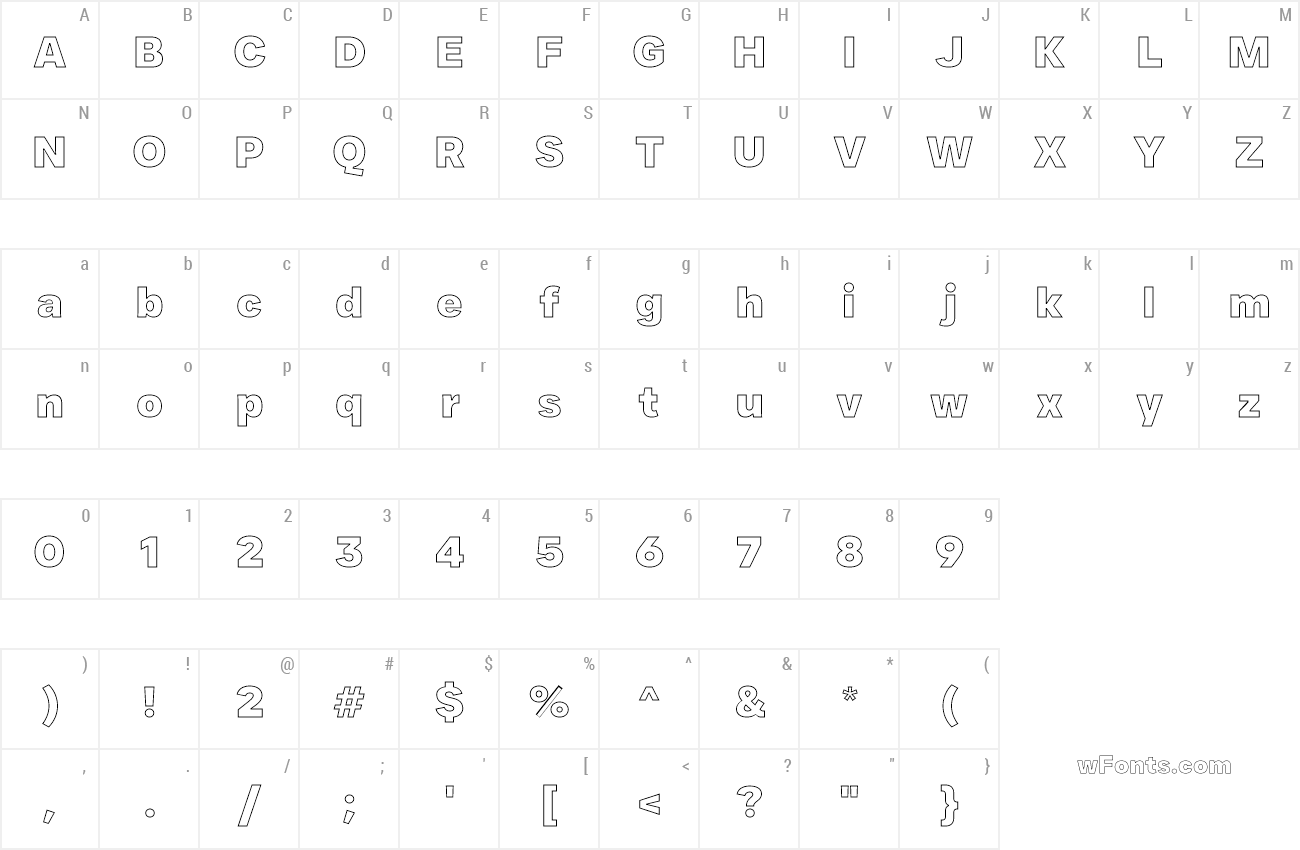 Just Sans Outline Font | wfonts.com - download free