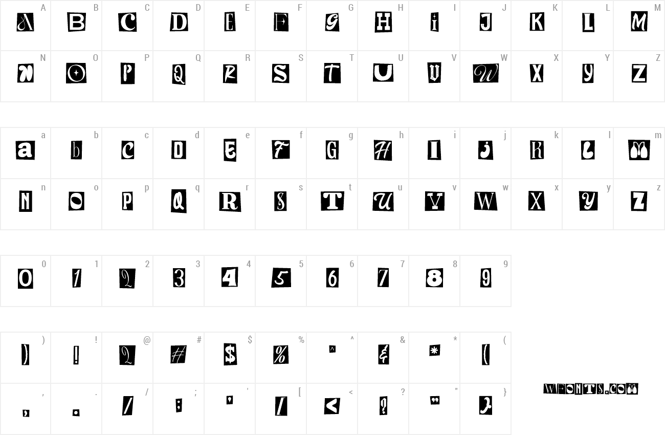 The Ransom Notes Font | wfonts.com - download free