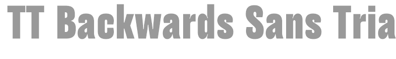 TT Backwards Sans Font | wfonts.com - download free